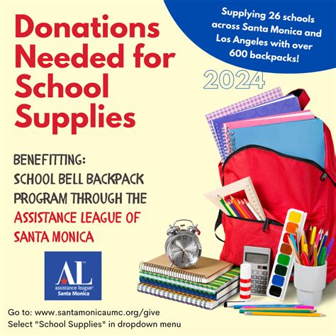 School Supply Donations First United Methodist Church Of Santa Monica
