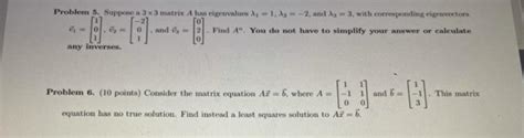 Solved Problem S Suppone A 3x3 Matrix A Has Eigenvalue 1