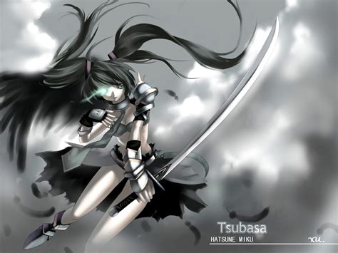 Bra Hatsune Miku Long Hair Monochrome Sword Underwear Vocaloid Weapon Yykuaixian