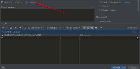 Commit Changes Displaying Contents Are Identical When Pushing Changes IDEs Support