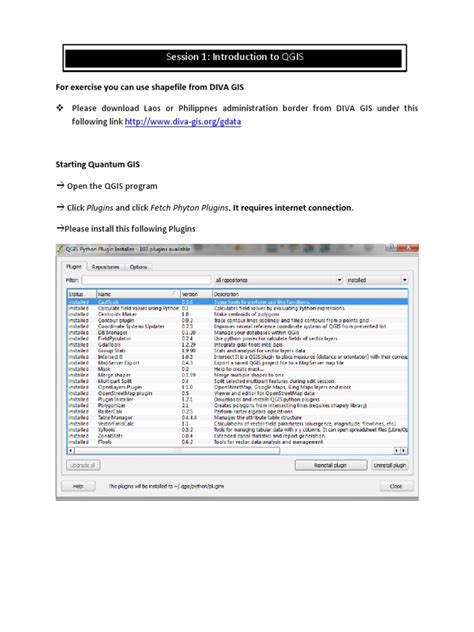 introduction to qgis 1 sent pdf map table database