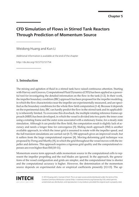 pdf cfd simulation of flows in stirred tank reactors … 1 1 3 1 10 1