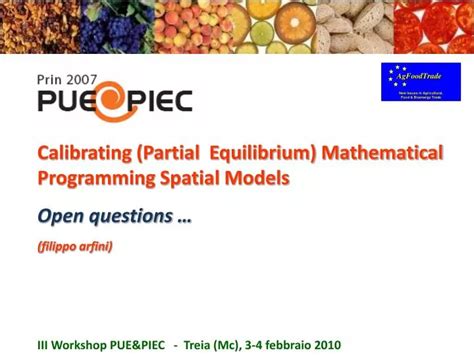 Ppt Calibrating Partial Equilibrium Mathematical Programming Spatial Models Open Questions
