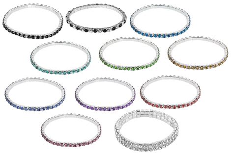 다채로운 보석으로 많은 우아한 실버 탄성 팔찌의 그룹 흰색 배경에 고립 클리핑 경로 포함 0명에 대한 스톡 사진 및 기타 이미지 Istock