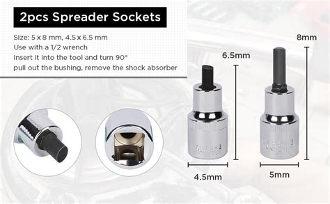 Strut Nut Wrench Socket Suspension Strut Spreader Tool Kit Mr Cartool 9pcs Shock Absorber Tool