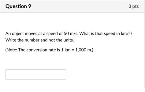 Solved An Object Moves At A Speed Of M S What Is That Chegg Com