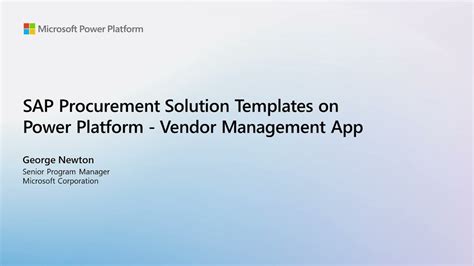 vendor management app sap procurement solution templates on power