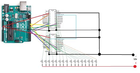 Two Serialized TPIC6B595 Shift Registers Behaving Oddly With PWM LEDs