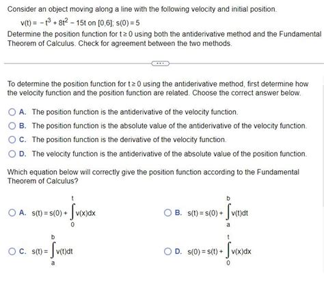 Solved Consider An Object Moving Along A Line With The Chegg
