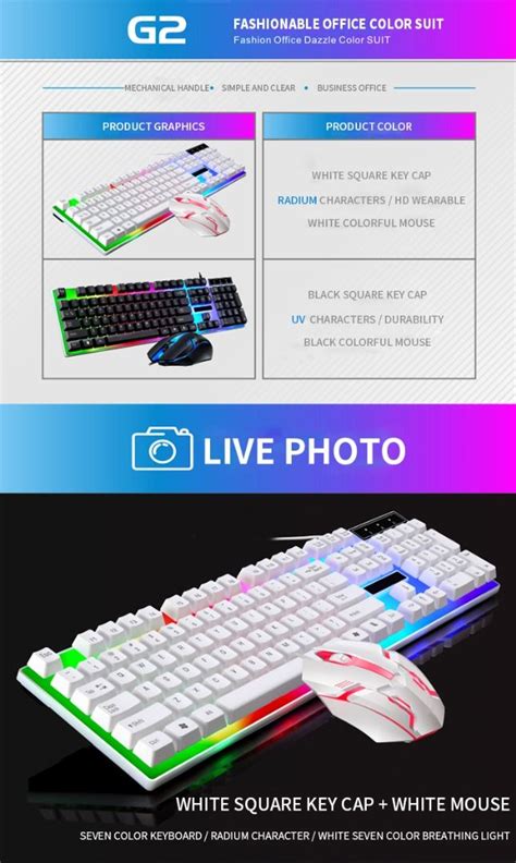 Mechanical Keyboard Mouse Set RGB Gaming Set Computers Tech Parts Accessories Computer