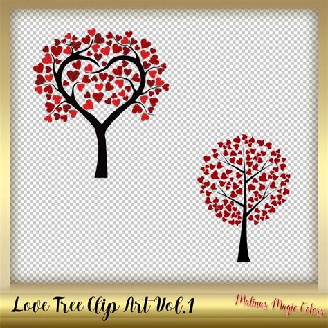Love Tree Clipart Heart Shaped Tree Tree Clip Art Valentine Tree Clip Art Love Tree Overlay Tree