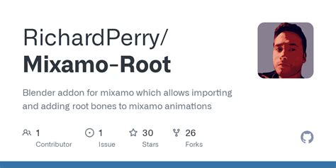 Github Richardperrymixamo Root Blender Addon For Mixamo Which Allows Importing And Adding