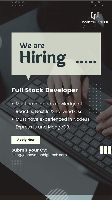 Innovationtech On Linkedin Hiring Lahorejobs Fullstackdeveloper