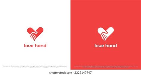 Hand Heart Logo Design Illustration Solid Stock Vector Royalty Free