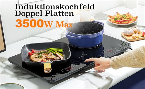 Induktionskochfeld 2 Platten Doppel Induktionskochplatte Mit Unabhängiger Steuerung 3500w 10