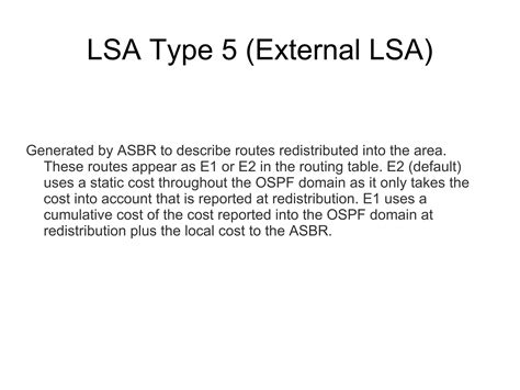 Ospf Lsa Types Explained Ppt