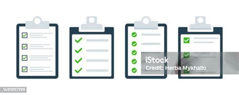 체크리스트 벡터 아이콘 집합입니다 흰색 배경에 클립보드 아이콘입니다 0명에 대한 스톡 벡터 아트 및 기타 이미지 0명 개체 그룹 건강 진단 Istock