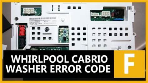 Whirlpool Cabrio Washer Error Code F Causes How FIX Problem