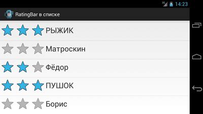 Android Используем RatingBar в списках
