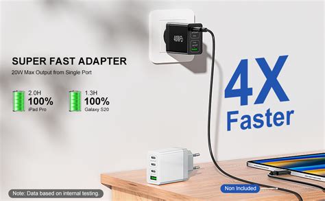 Acezeek Usb C Ladegerät 2er Pack 4 Ports Mehrfach Ladegerät Mit Usb C
