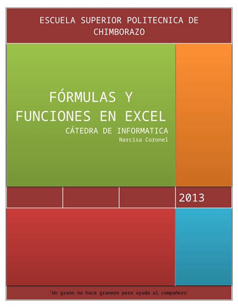 DOCX 20 fórmulas y funciones en excel DOKUMEN TIPS