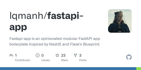 GitHub Lqmanh Fastapi App Fastapi App Is An Opinionated Modular FastAPI App Boilerplate