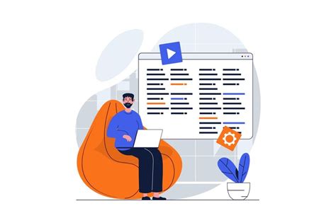 Premium Vector Ui Ux Development Web Concept With Character Scene Man Coding And Testing Code