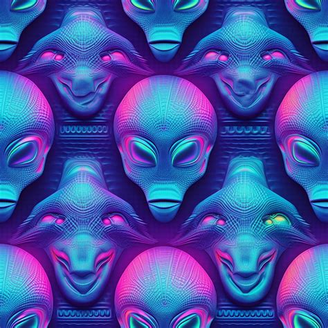 Seamless Alien Patterns 12 Pack Repeatable Digital Papers Ethereal Aliens Digital Download Etsy