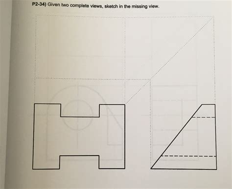solved p2 34 given two complete views sketch in the