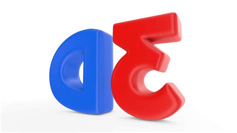 3d Text Blue And Red By Hdpoly