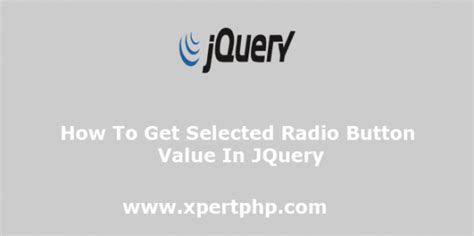 How To Get Selected Radio Button Value In Jquery Xpertphp