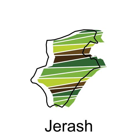 Fully Editable Map Of Jerash Vector Map Of Jordan With Named