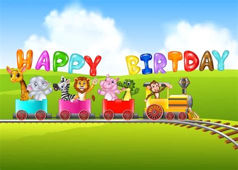 Birthday Background With Happy Animals Stock Vector Image By ©tigatelu