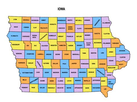 Printable Iowa County Map