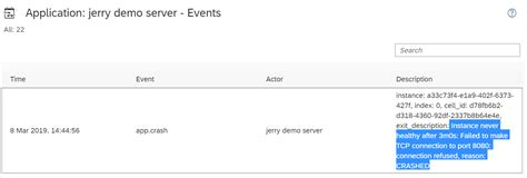 err failed to make tcp connection to port 8080 connection refused when