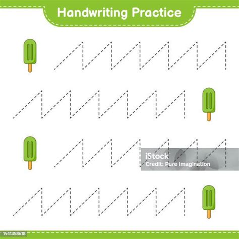 필기 연습 아이스크림의 추적 라인 교육 어린이 게임 인쇄 워크시트 벡터 일러스트 레이 션 0명에 대한 스톡 벡터 아트 및 기타 이미지 Istock