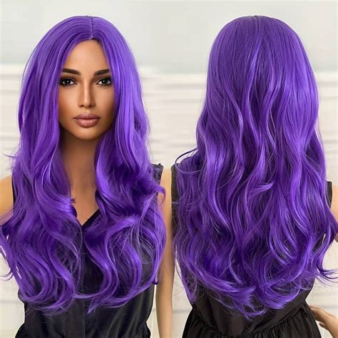 Long Wavy Violet Purple Wig Uk