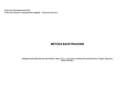 Ppt Metoda Backtracking Powerpoint Presentation Free Download Id 5531287