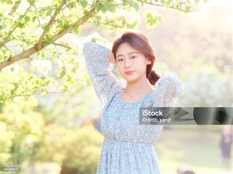 Porträt Eines Eleganten Chinesischen Mädchens In Kleidung Genießen Sie