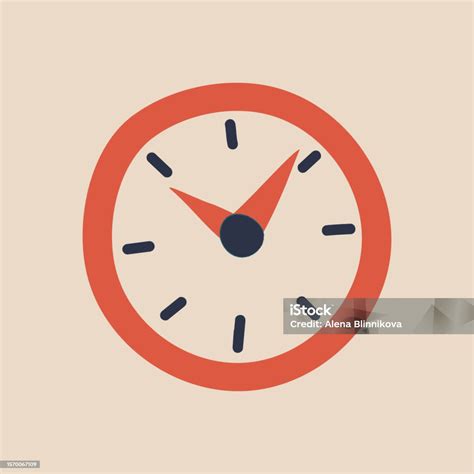 낙서 벽시계 라운드 다이얼 핸즈 시간과 분 아침 시간 빨간 손으로 그린 알람 시계입니다 이미지 출처 Three Colors 시계 숫자판에 대한 스톡 벡터 아트 및 기타