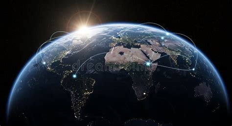 Global Satellite Network With Laser Communication Links Stock Illustration Illustration Of