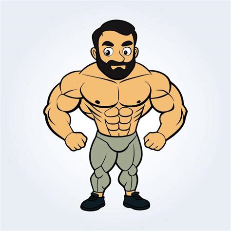 Bodybuilder Cartoon Vector Art Icons And Graphics For Free Download