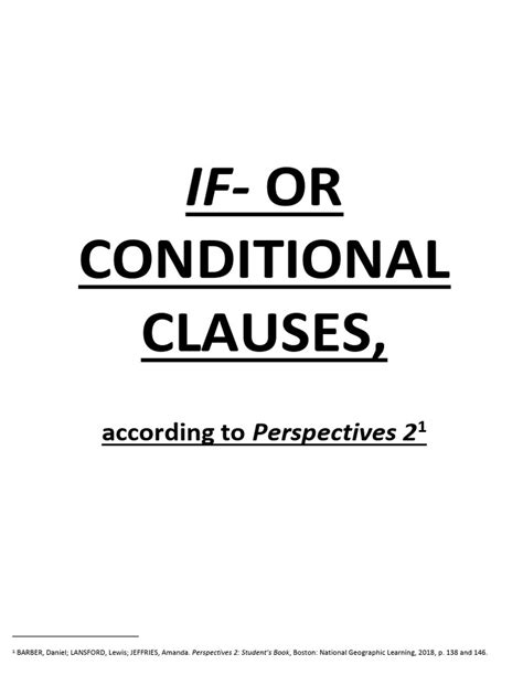 Conditional Clauses Perspectives 2 Pdf