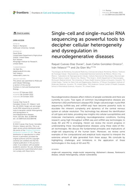 Pdf Single Cell And Single Nuclei Rna Sequencing As Powerful Tools To Decipher Cellular
