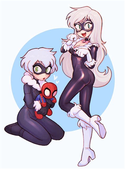 Spider Man And Black Cat Marvel And More Drawn By Batrobin K Danbooru