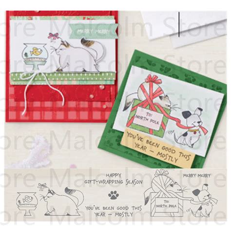 고양이와 강아지 투명 스탬프 스텐실 스크랩북 장식 엠보싱 템플릿 금속 다이 2022 새로운 도착 크리스마스 Aliexpress