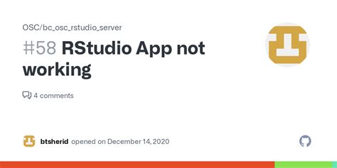 Rstudio App Not Working Issue Osc Bc Osc Rstudio Server Github