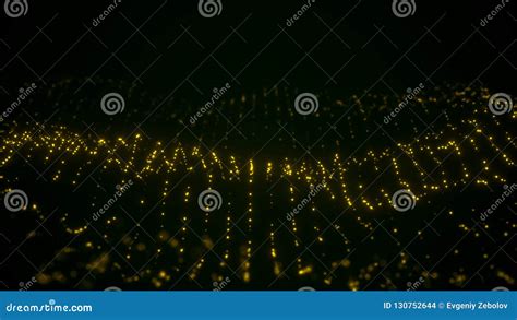 Abstract Yellow Particles Background Stock Illustration Illustration Of Data Dark 130752644