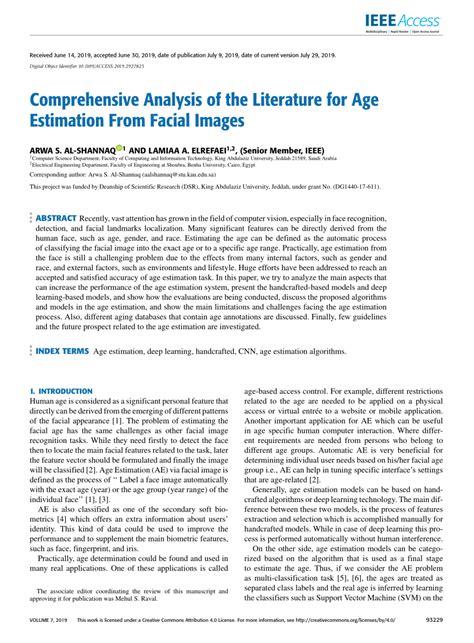 Pdf Comprehensive Analysis Of The Literature For Age Estimation From