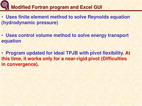 Ppt Computational Model For Tilting Pad Journal Bearings Powerpoint